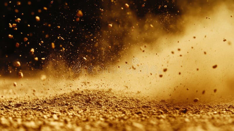 Golden Dust Particles Exploding Across Ground Stock Illustration ...