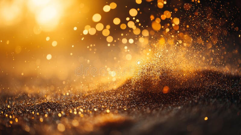 Golden Dust Particles are Gently Glowing in the Soft Sunlight, Creating ...