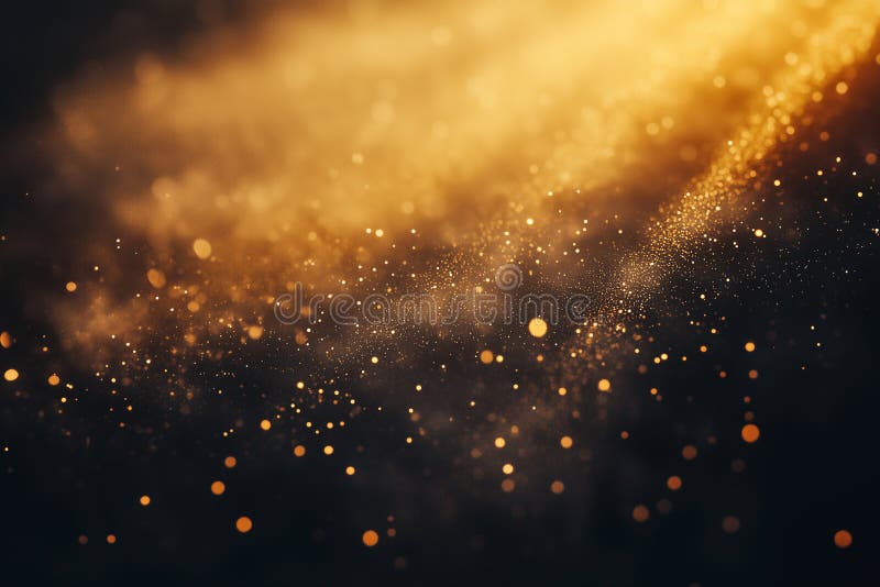 Golden Dust Particles in Light Stock Illustration - Illustration of ...