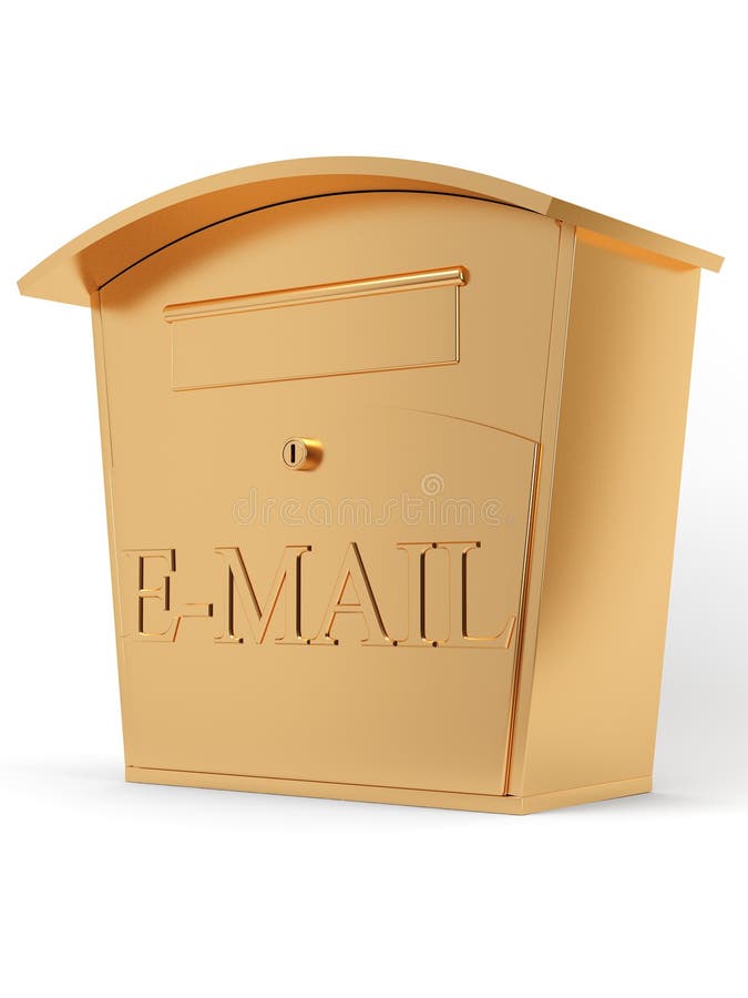Golden mail box stock illustration. Illustration of golden - 21259099