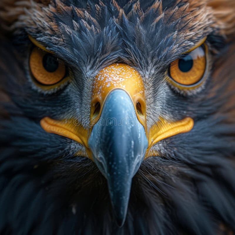 Golden Eagle Close Up Portrait with Big Yellow Eyes Stock Photo - Image ...