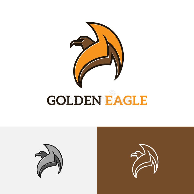Golden Eagle Hawk Falcon Mighty Predator Wildlife Logo Stock Vector ...