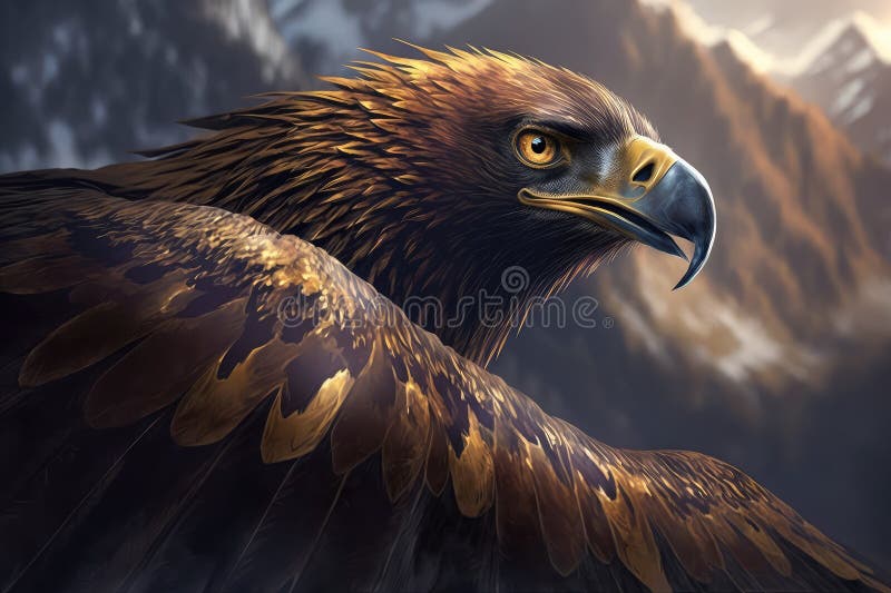 Golden Eagle, with Its Sharp Eyes and Powerful Wings, Soaring Over the ...