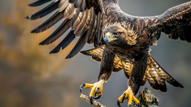 Golden Eagle Landing stock illustration. Illustration of wildlife ...