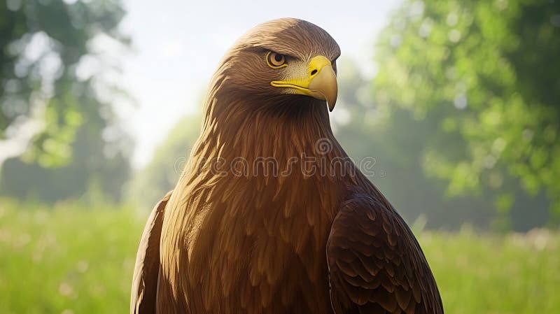Golden Eagle Portrait, Forest Background, Wildlife, Nature Stock Photo ...