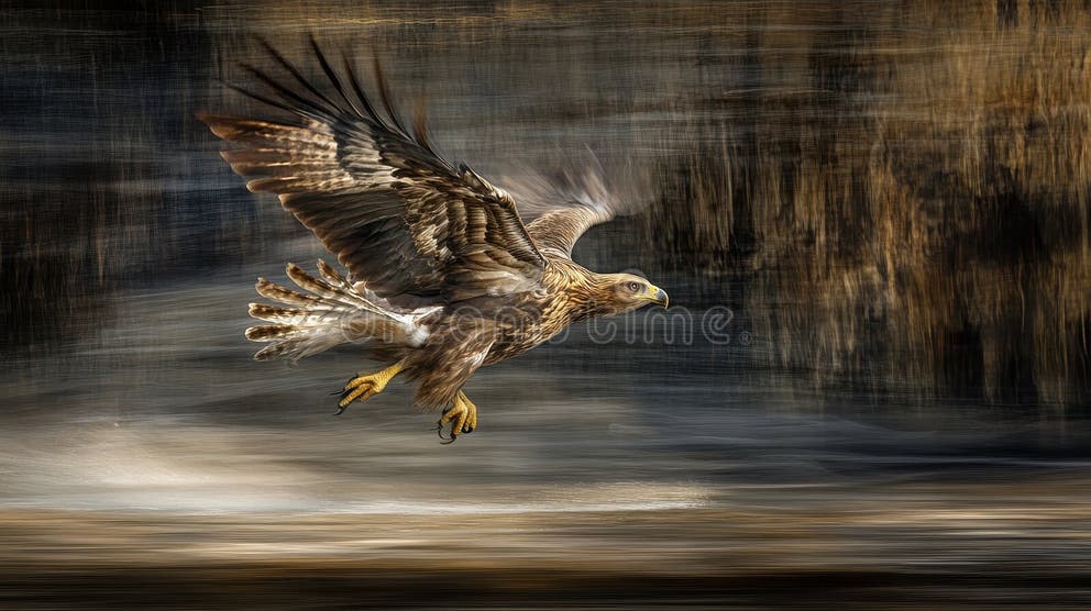 Golden Eagle Soaring a Study in Motion and Power of Bird of Prey Stock Photo - Image of prey ...
