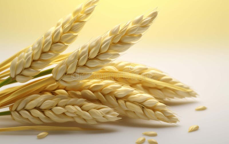 Golden Ears of Rice - Generative Ai Illustration Stock Illustration ...