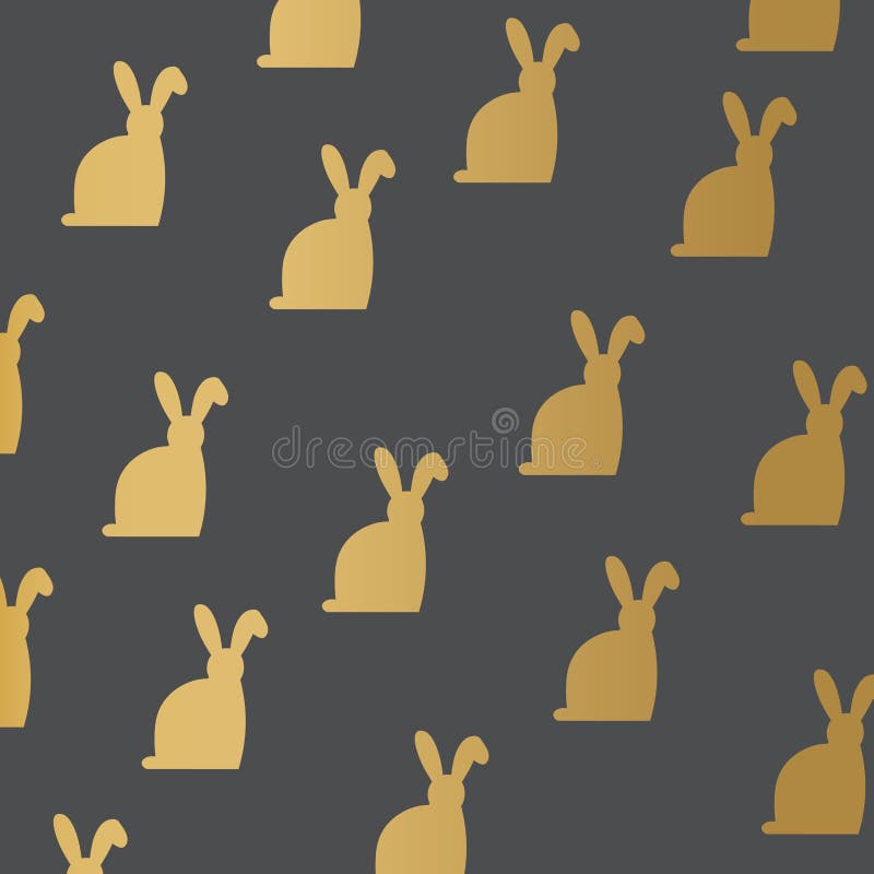 Golden Easter Bunny Background Stock Vector - Illustration of ...