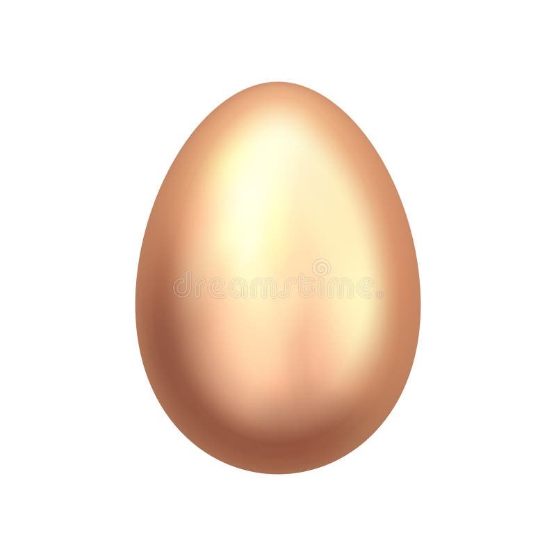 Golden Easter Egg Isolated on White Background. Realistic Eggshell. 3d ...