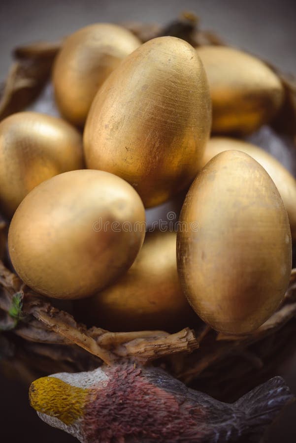 Golden Easter eggs stock photo. Image of conceptual, happy - 39356718