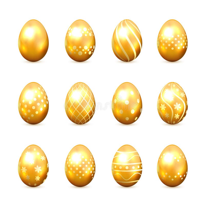Golden Easter eggs stock vector. Illustration of vector - 51897654