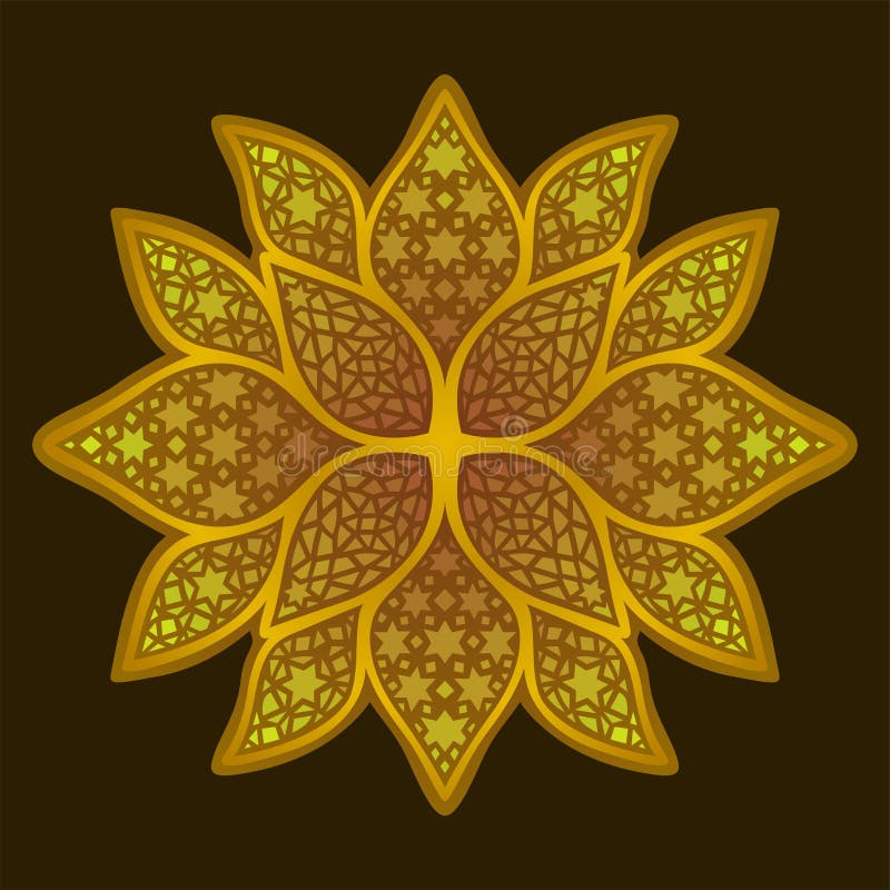 Golden Eastern Pattern on the Dark Background Stock Vector ...