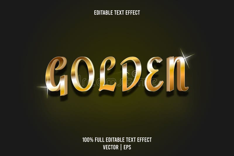 Golden Editable Text Effect 3 Dimension Emboss Luxury Style Stock ...