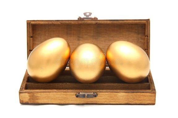 Golden egg in the box stock photo. Image of nest, metaphor - 38568966