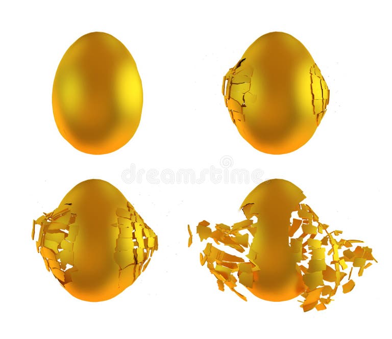 Golden egg crash stages stock illustration. Illustration of easter ...