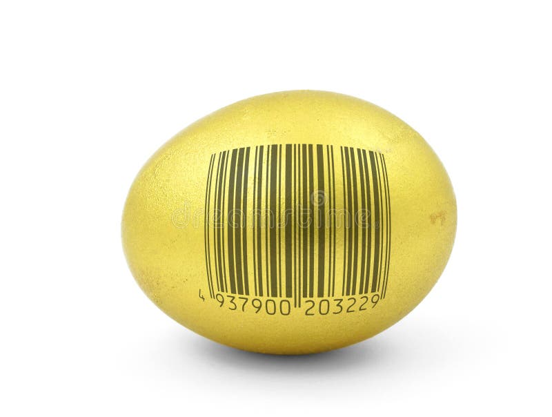 Golden Egg with Fake Bar Code Stock Image - Image of gilt, inventory ...