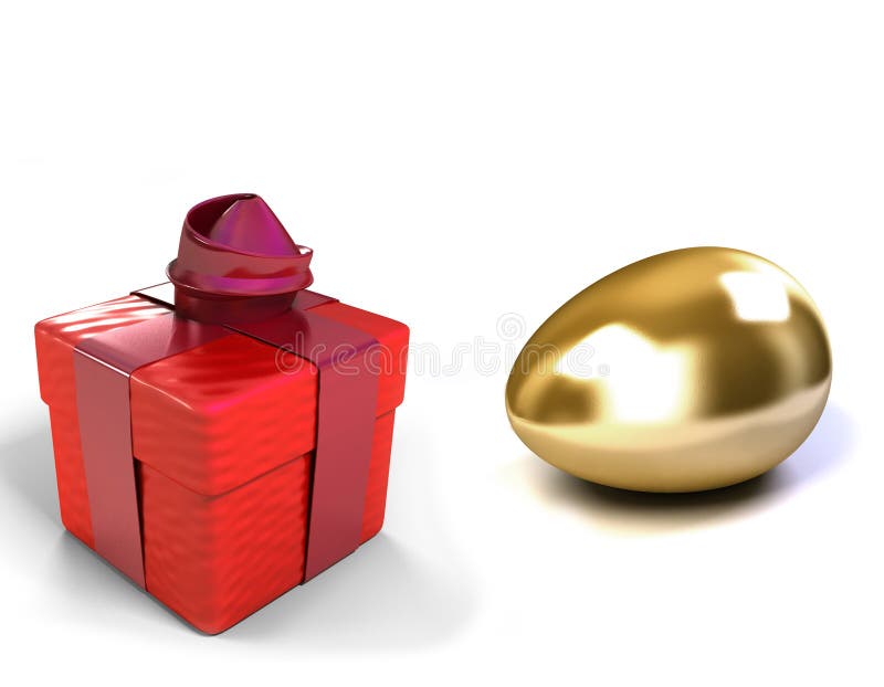 Golden Egg and gift box stock illustration. Illustration of gold - 13568693
