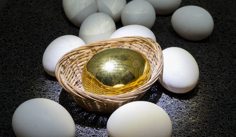 Golden Egg among the Normal White Eggs - Investment Concept Stock Photo ...