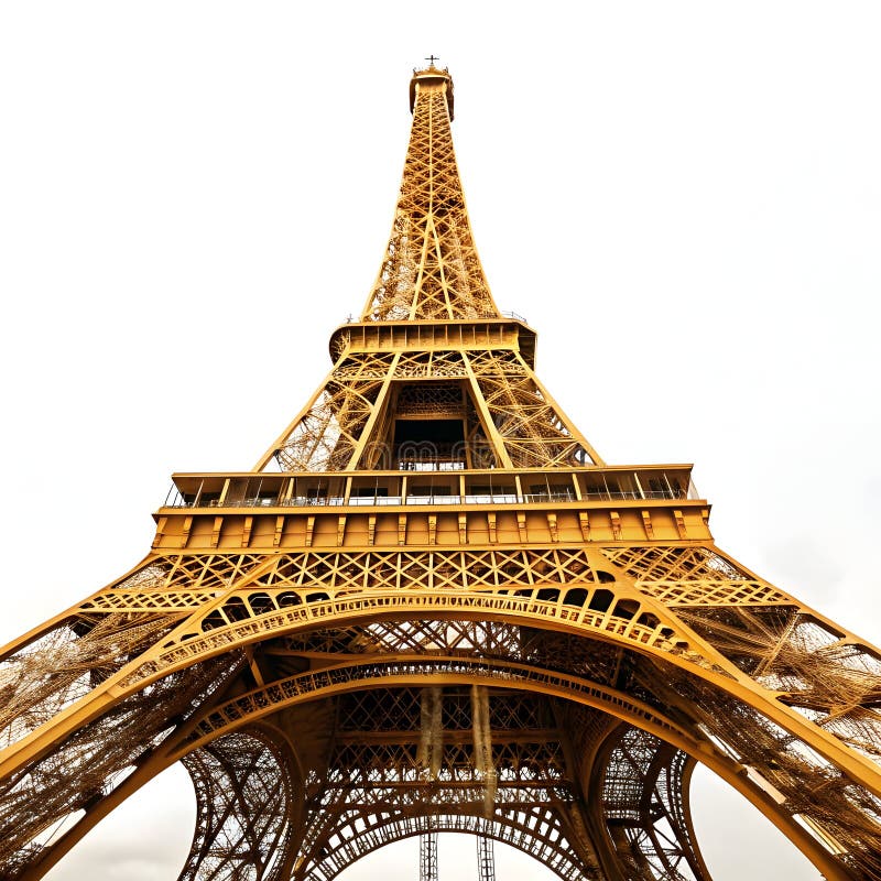 Golden Eiffel Tower stock illustration. Illustration of paristourism ...