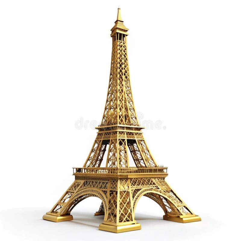 Golden Eiffel Tower stock illustration. Illustration of jewellery ...