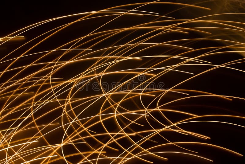 Golden Electric Light Effect on Dark Background Stock Image - Image of ...