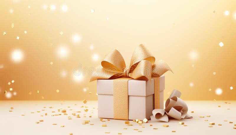 Golden Elegance: Gift Delight Stock Illustration - Illustration of ...