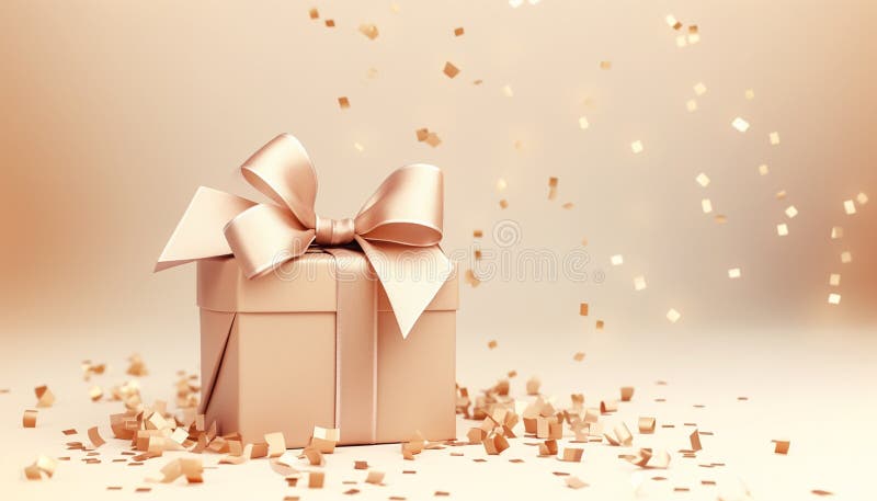 Golden Elegance: Gift Delight Stock Illustration - Illustration of copy ...