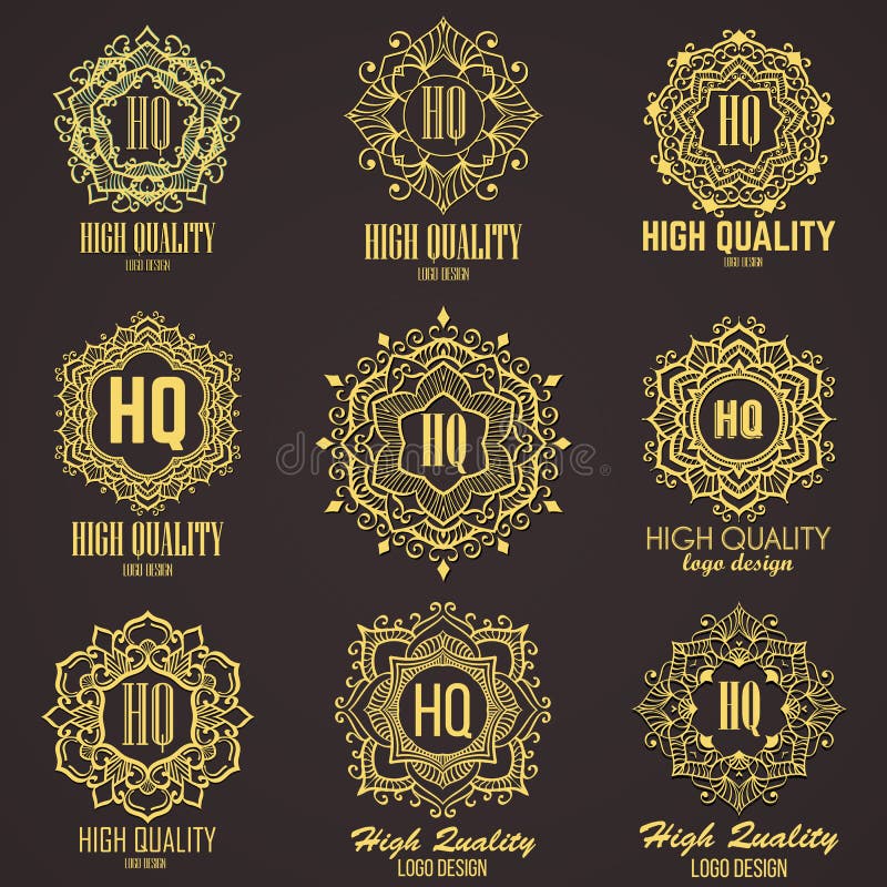 Golden Elegant Monogram. Template Design for Monogram, Label, Logo ...
