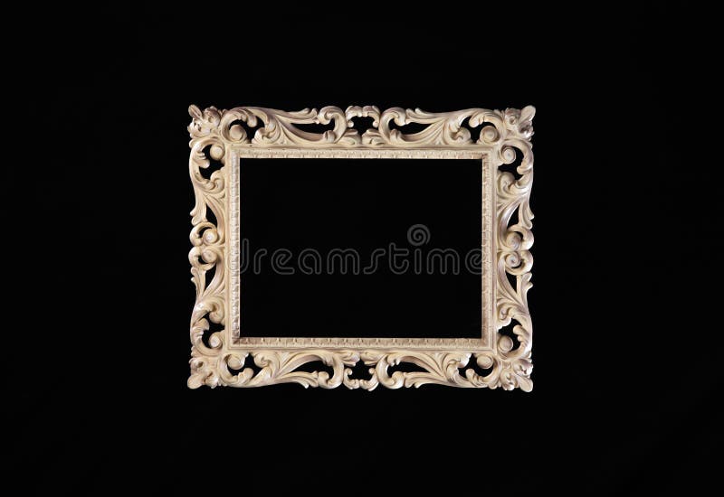 Golden Elegant Museum Frame Isolated on Black Stock Photo - Image of ...