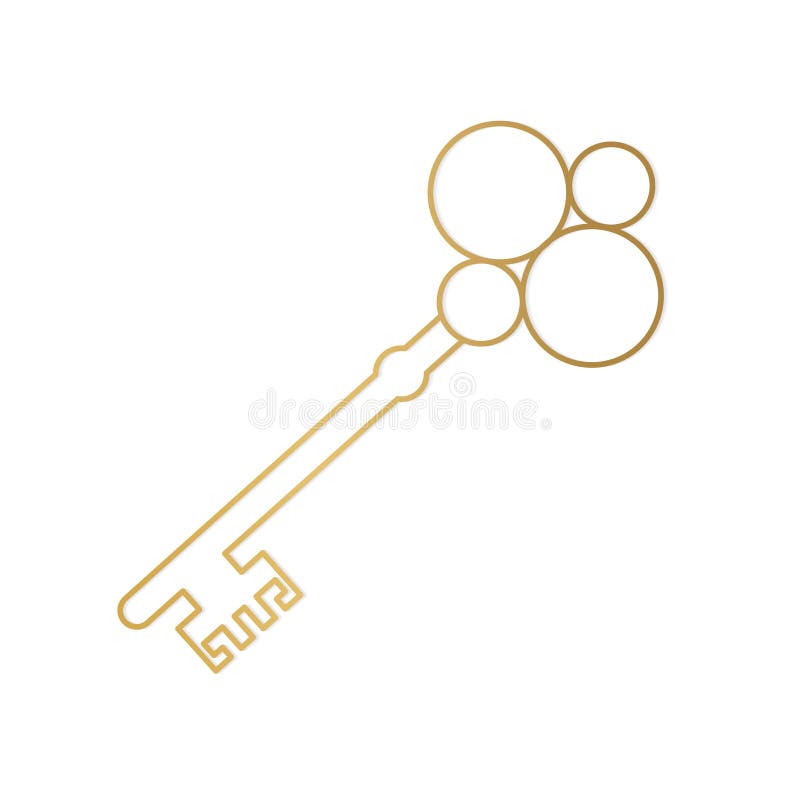 Golden Elegant Vintage Key Icon Stock Vector - Illustration of secure ...