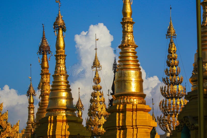 Golden Stupas of the Pagoda Stock Photo - Image of pray, bell: 172428306