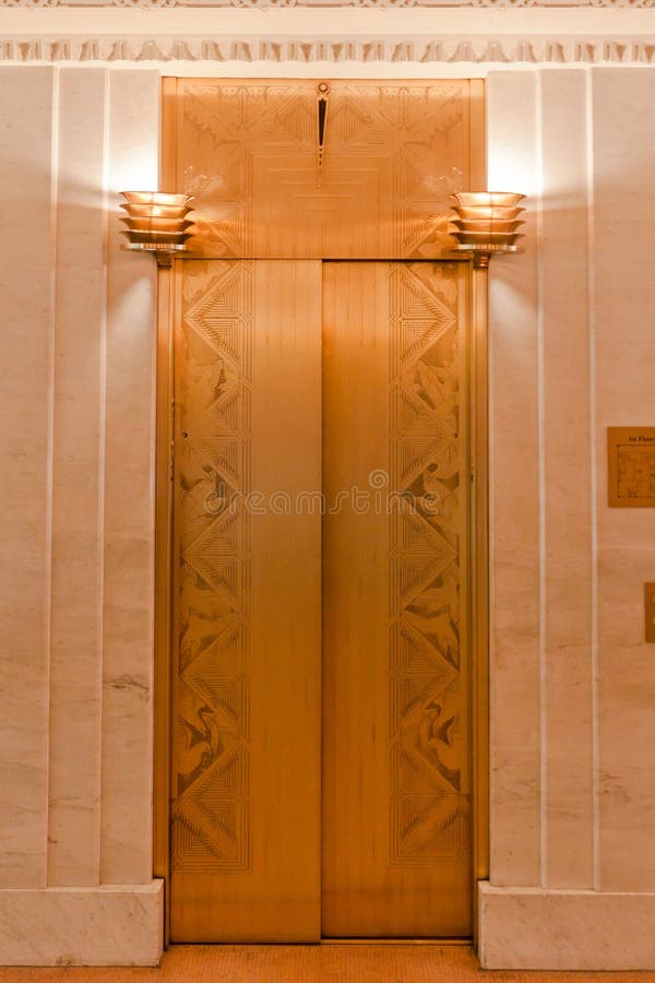 Golden Elevator in Chicago stock image. Image of united - 20697979