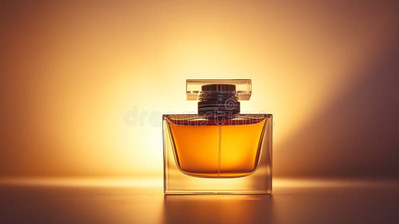 Golden Elixir Elegant Perfume Bottle with Luxurious Glow and Refined ...