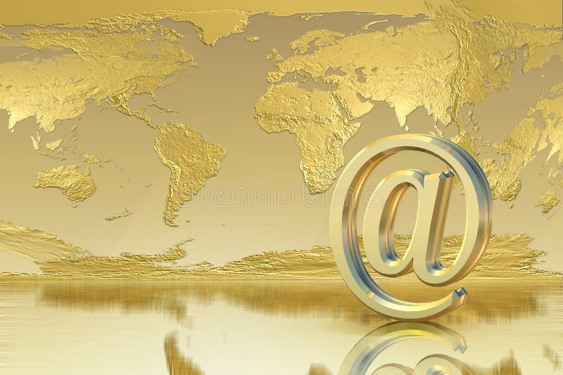Golden Email stock illustration. Illustration of dollar - 16279757