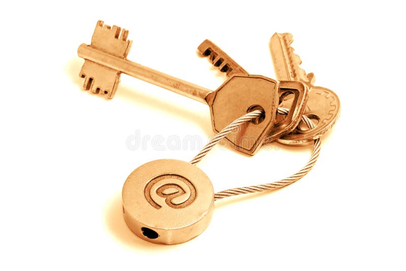 Golden email keys stock image. Image of gold, hacker, data - 2609175