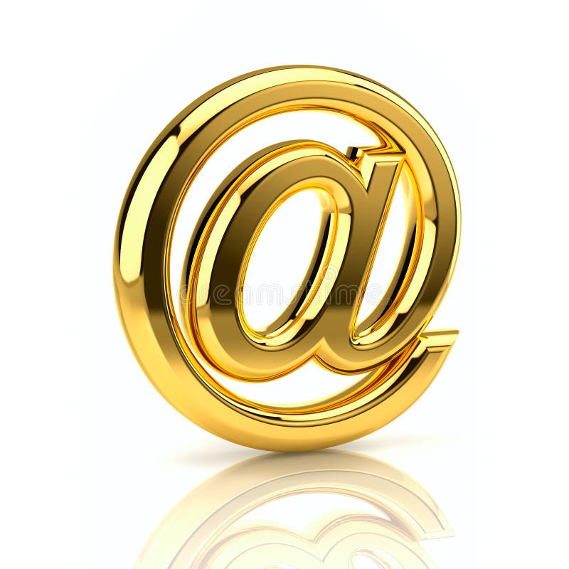 Golden e-mail sign stock photo. Image of tech, technology - 12040304
