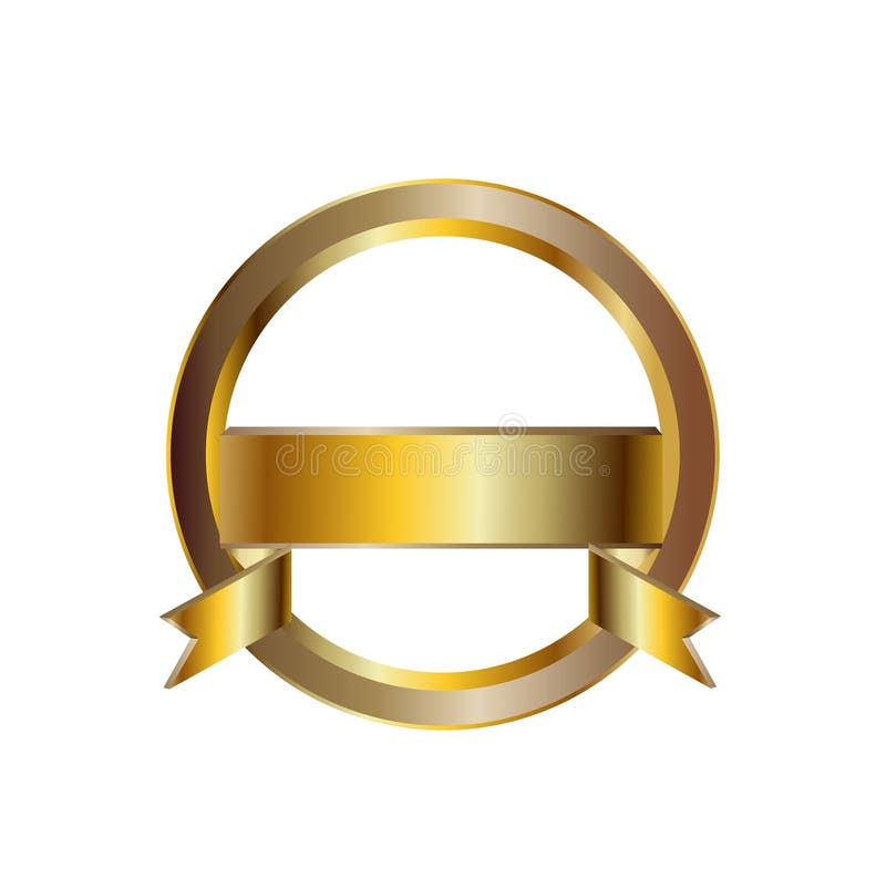 Golden Emblem Circle Shaped Isolated Stock Vector - Illustration of ...