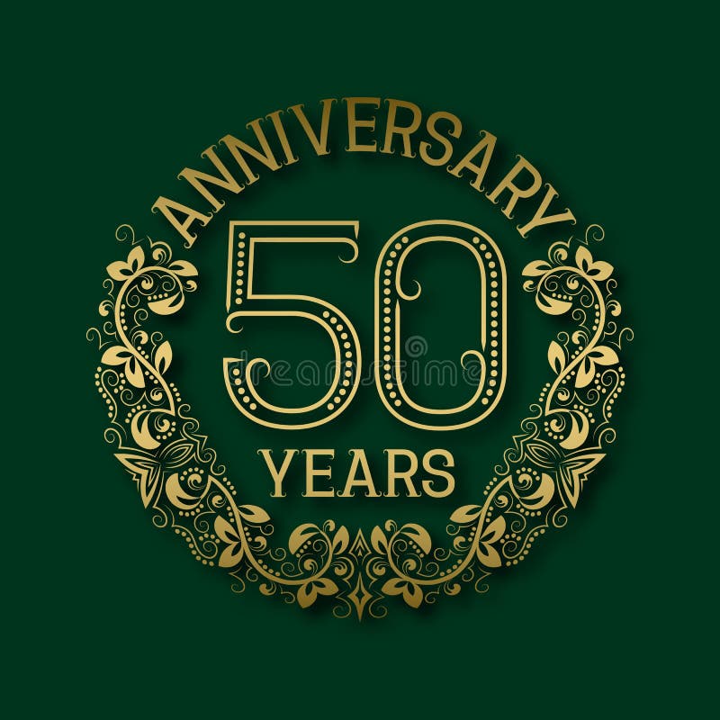 Fifty Years Anniversary Celebration Patterned Logotype. 50th ...