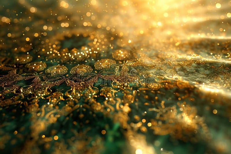 Golden Embroidered Fabric stock illustration. Illustration of material ...