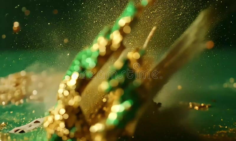 Golden Emerald Crown Explosion Stock Footage - Video of festive ...