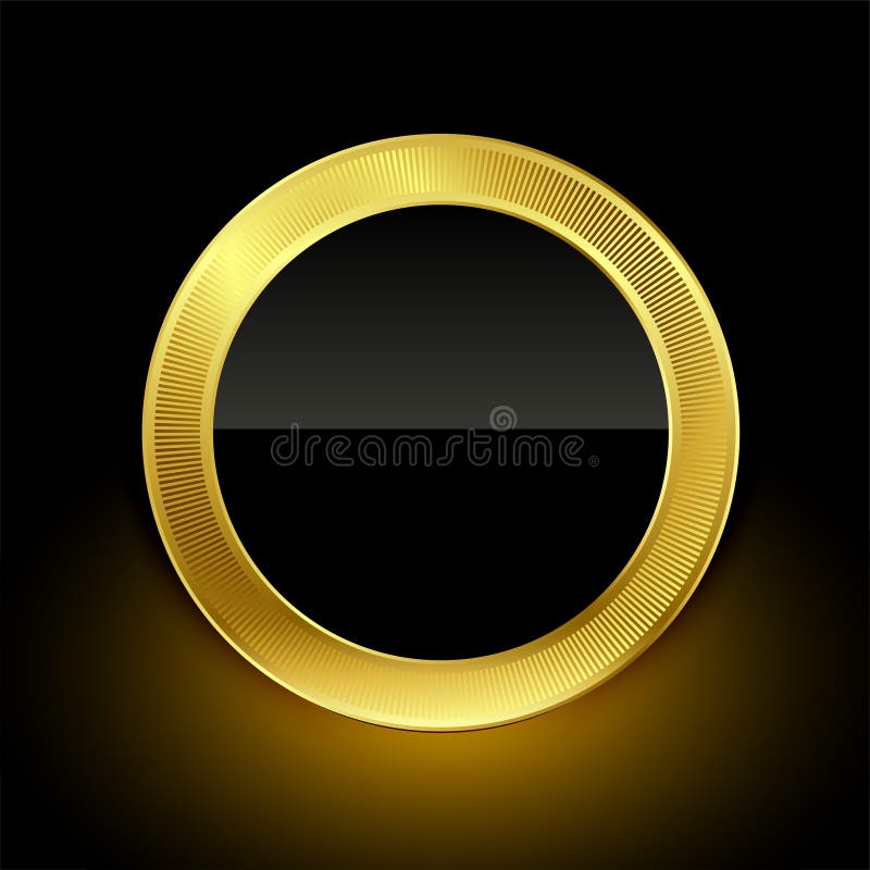 Golden Empty Badge Label Button Design Stock Vector - Illustration of ...