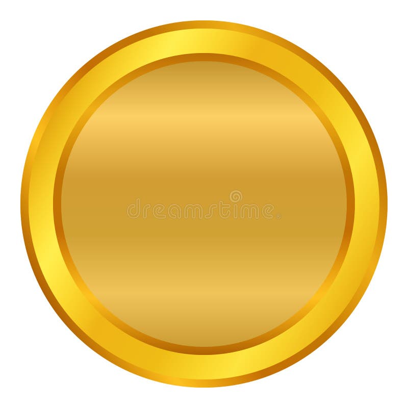 Golden empty button. stock illustration. Illustration of icon - 112422596