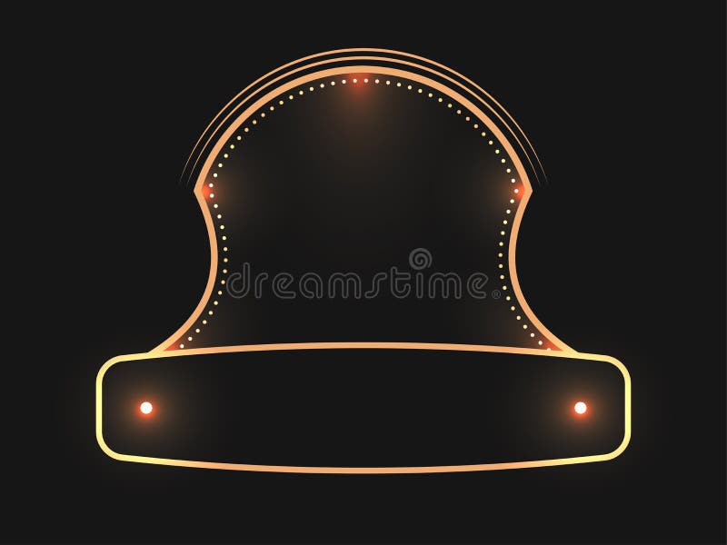 Golden Empty Vintage Frame or Label on Black Stock Illustration ...