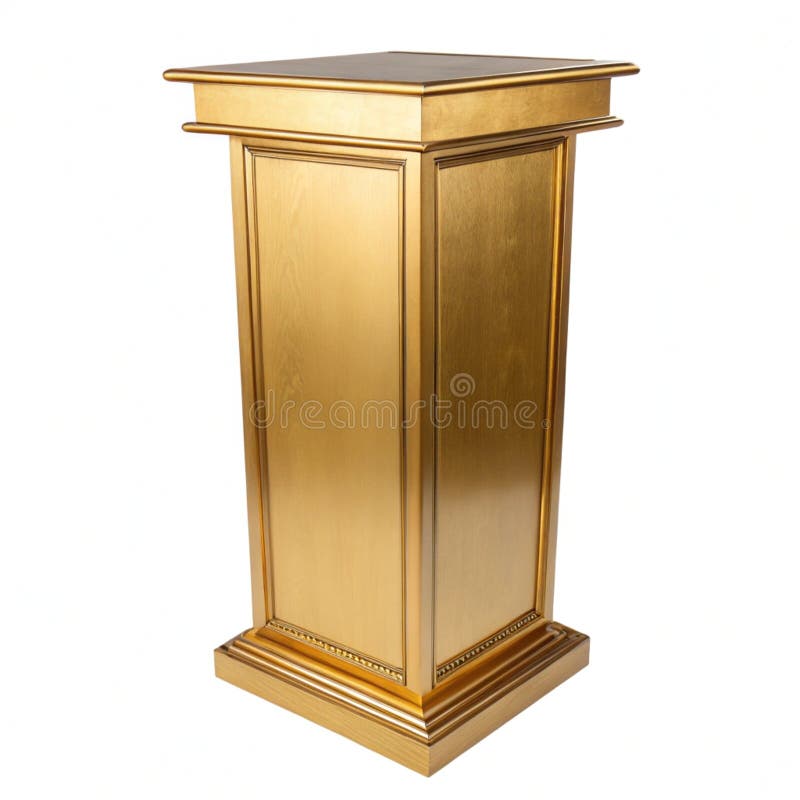 Golden Empty Podium Isolated on White Background Stock Illustration ...