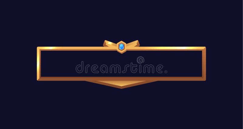 Bronze Metal Frame with Wings for Game Ui Design. Stock Vector ...