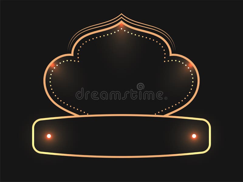 Golden Empty Vintage Frame or Label on Black Stock Illustration ...