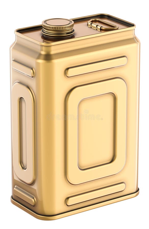 Golden Engine Oil Can, 3D Rendering Stock Illustration - Illustration ...