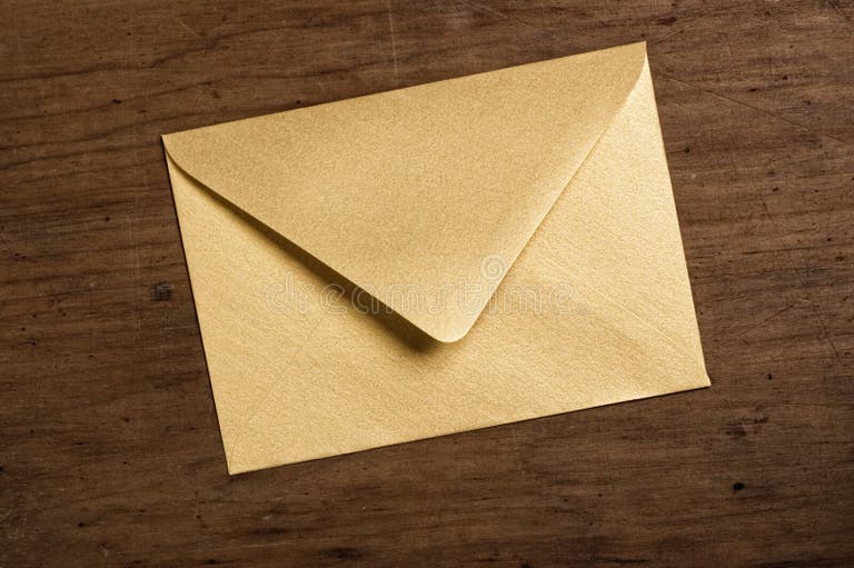 Golden envelope. stock image. Image of bright, post, glow - 5423567