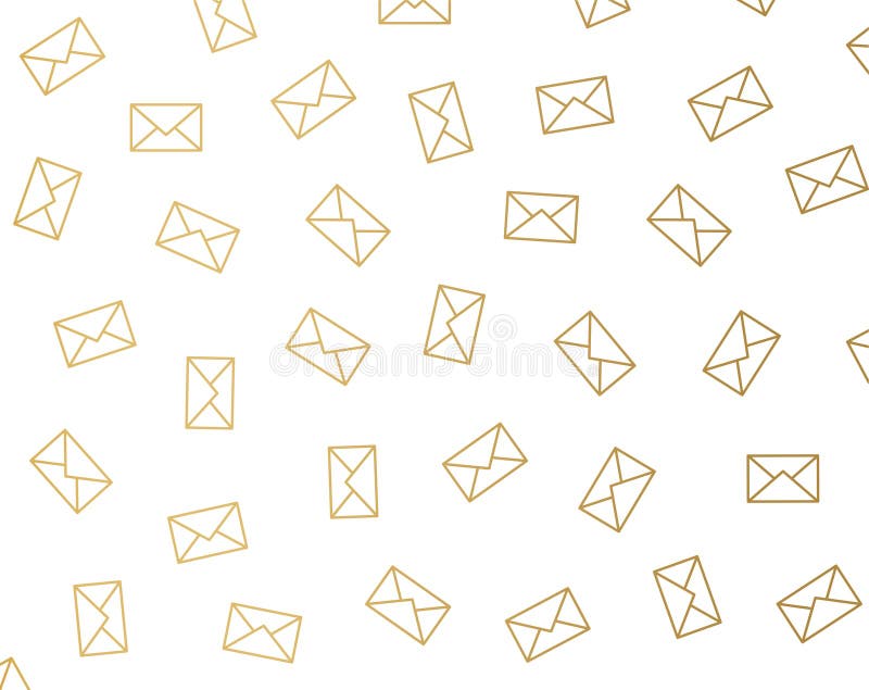 Golden Envelope, Email Pattern Stock Vector - Illustration of envelope ...