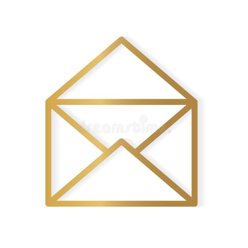 Golden envelope icon stock vector. Illustration of email - 162307562